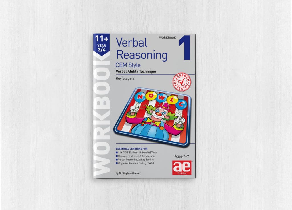 11+ Verbal Reasoning Year 3/4 CEM Style Workbook 1 | AE Publications